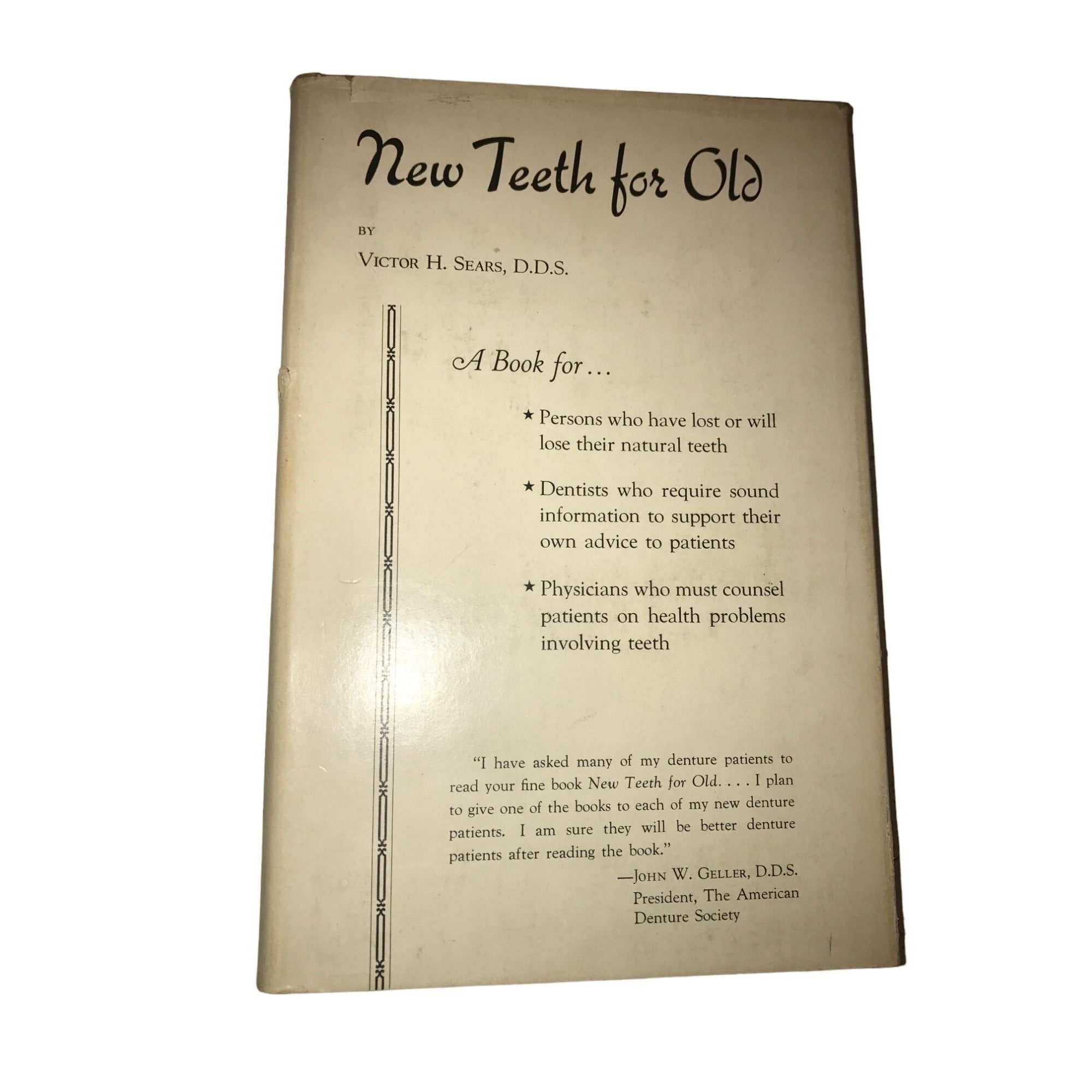 New Teeth for Old - Victor H Sears -- 1949 - vintage dentist book – A+ ...